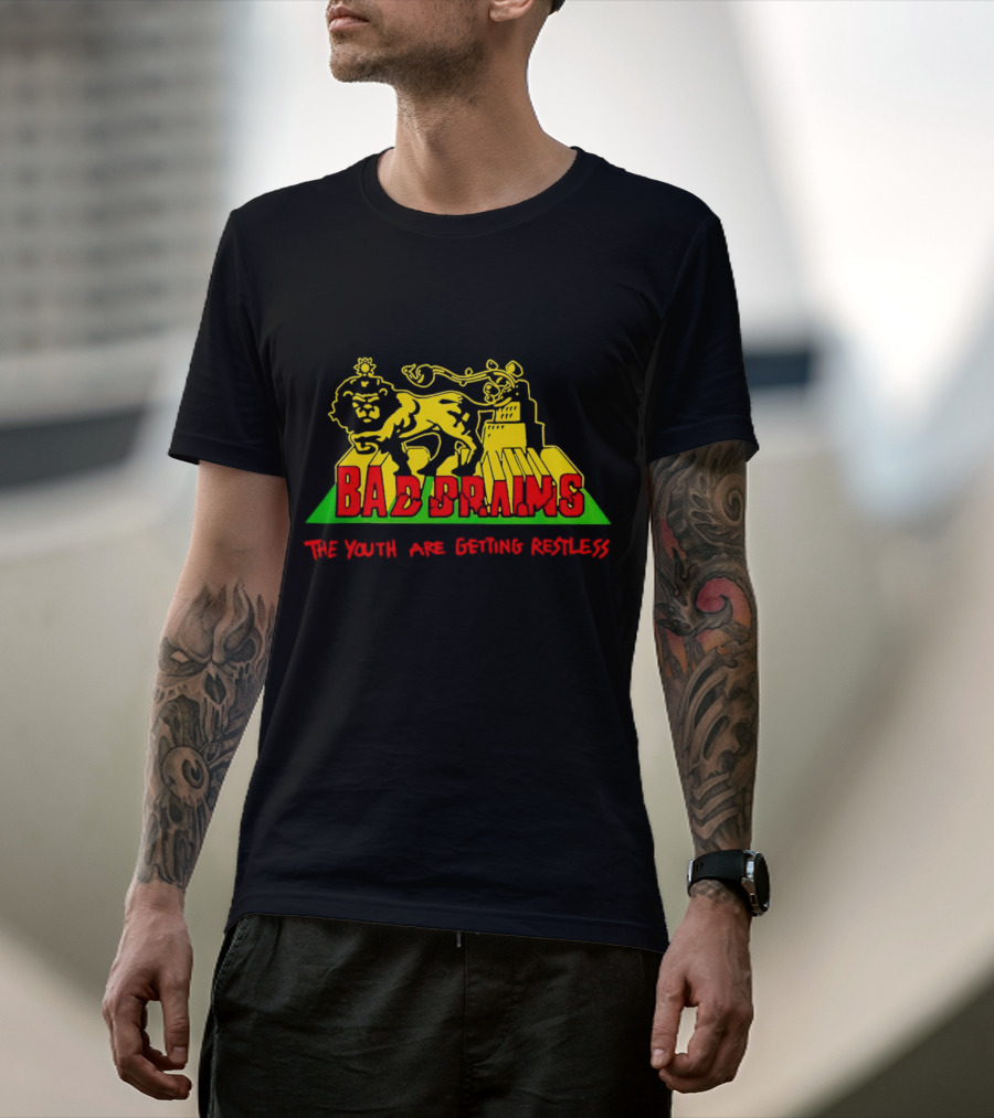 Bad Brains The Youth Are Getting Restless Lion Lightning Urban Backdrop T-Shirt
