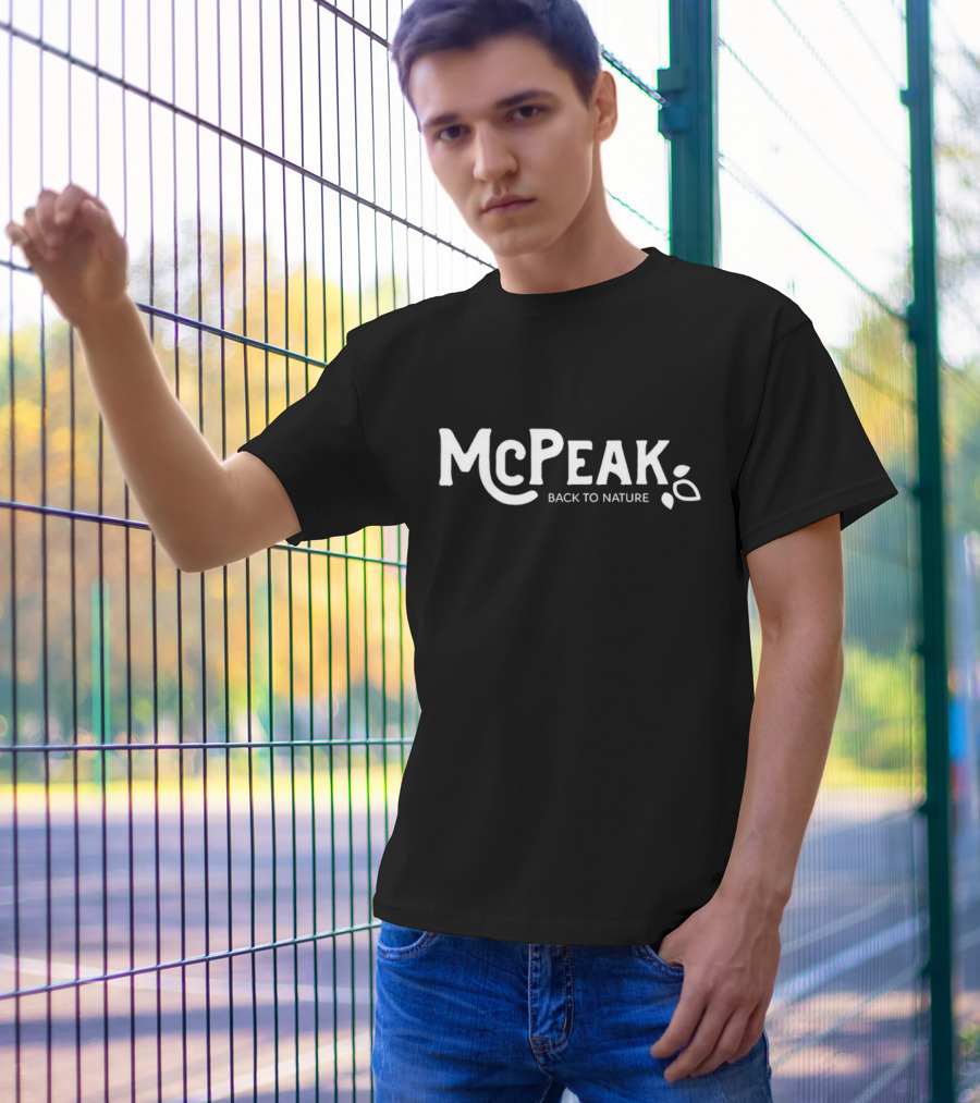 McPeak Back To Nature With Leaf Motif T-Shirt