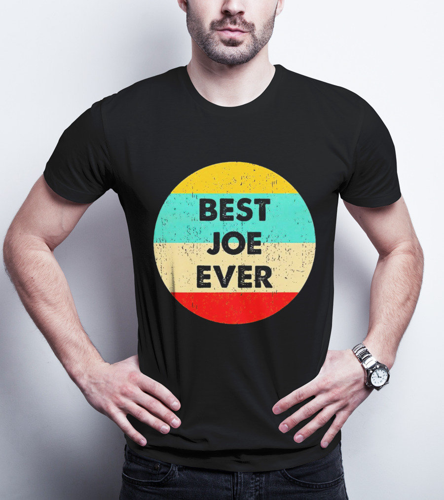 Best Joe Ever Vintage Distressed Retro Circle T-Shirt