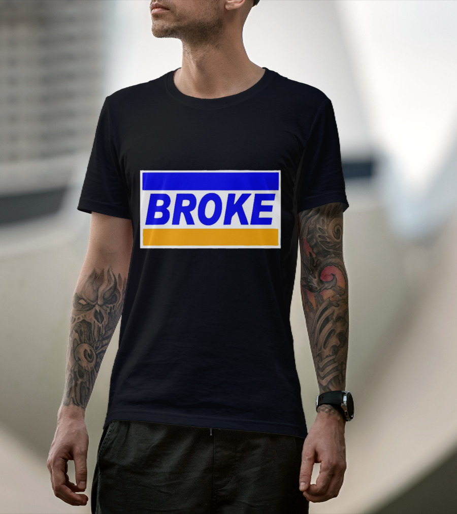 Broke Blue Orange Card Inspired Humor T-Shirt