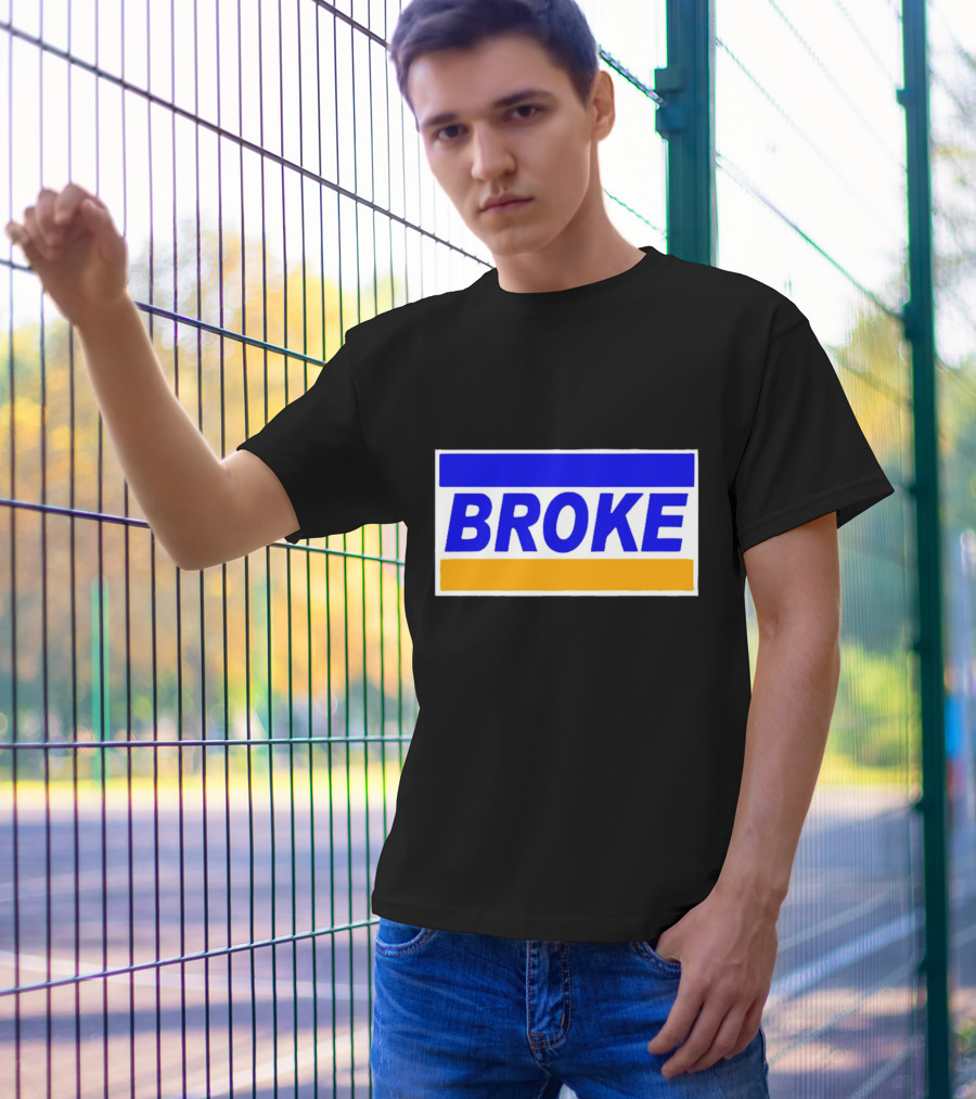 Broke Blue Orange Card Inspired Humor T-Shirt