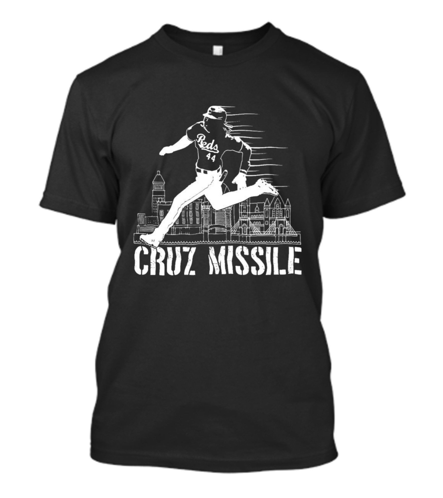 Cruz Missile Elly De La Cruz Cincinnati Reds 44 Running Skyline T-Shirt