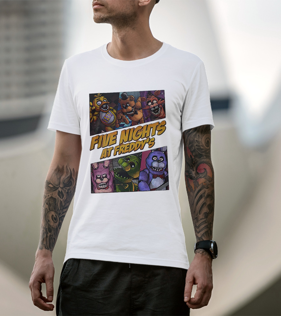 Five Nights At Freddy's Let's Eat Characters Montage T-Shirt