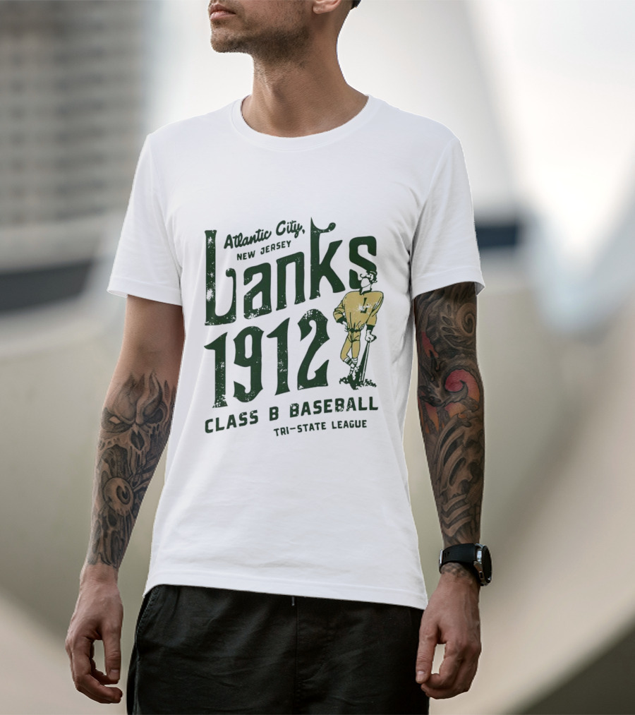 Atlantic City Lanks 1912 New Jersey Class B Baseball Tri-State League T-Shirt
