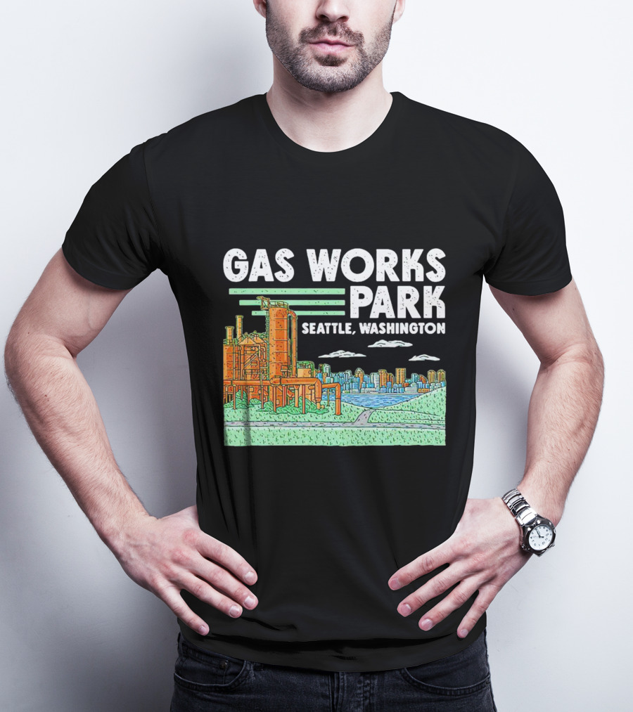 Gas Works Park Seattle Washington Industrial Landmark Skyline T-Shirt