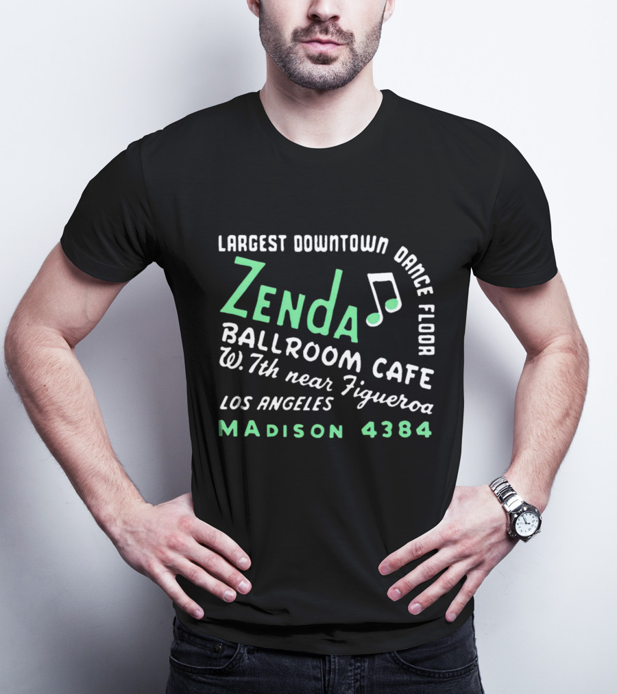 Largest Downtown Dance Floor Zenda Ballroom Cafe W.7th Near Figueroa Los Angeles Madison 4384 T-Shirt
