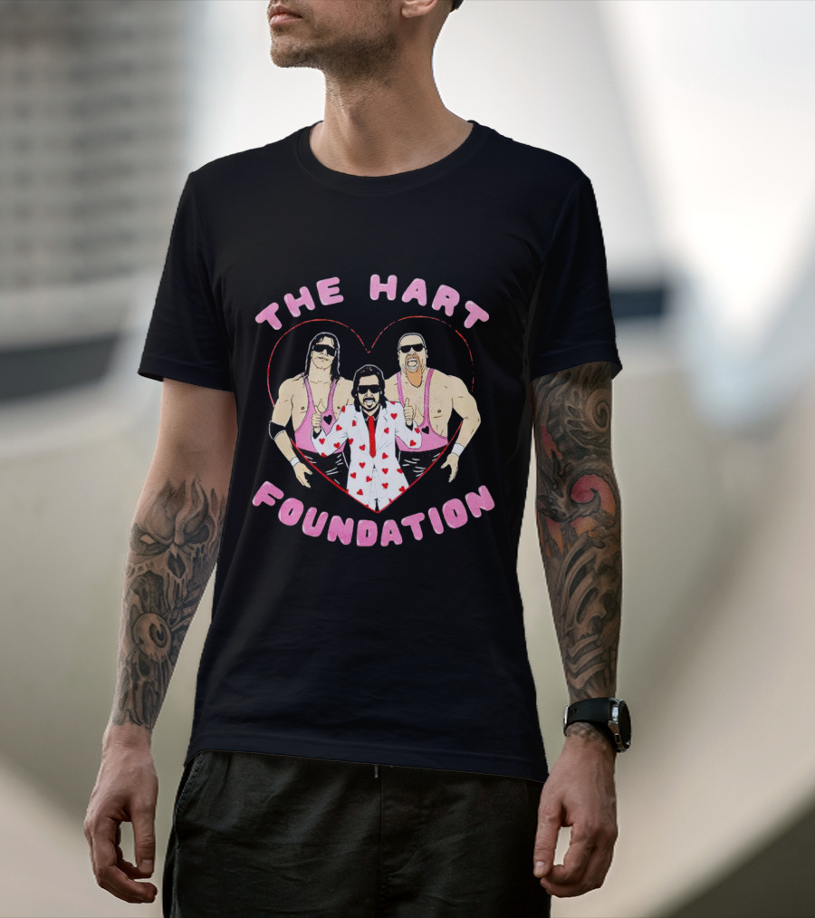 The Hart Foundation Bret The Hitman Hart And Jim The Anvil Neidhart T-Shirt
