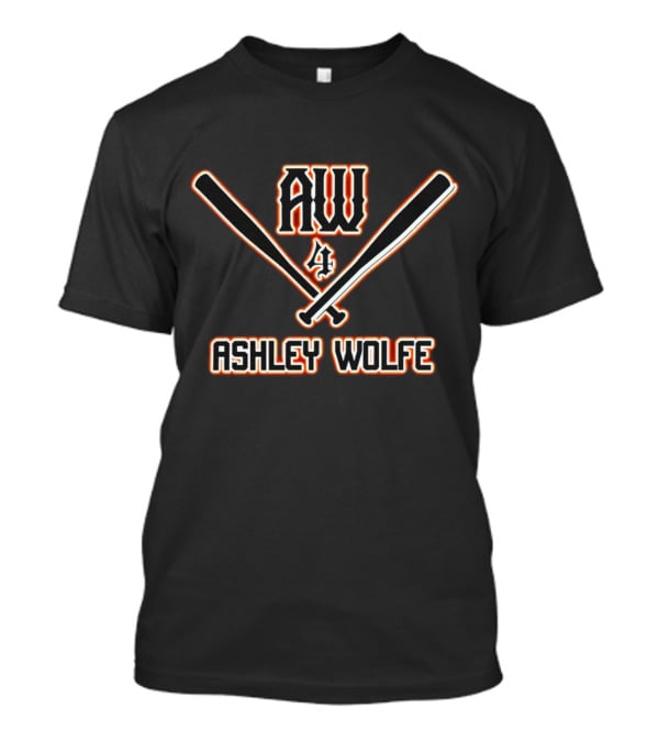 AW 4 Ashley Wolfe Baseball Crossed Bats T-Shirt