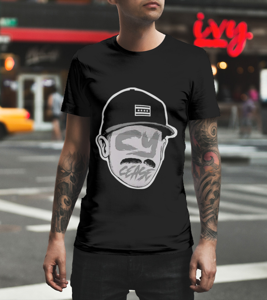 Chicago White Baseball Cy Cease Hat T-Shirt