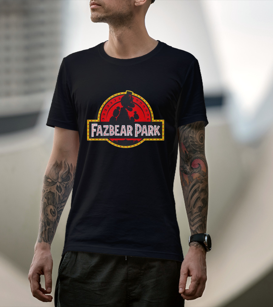 Fazbear Park Jurassic Park Freddy Five Nights Crossover T-Shirt