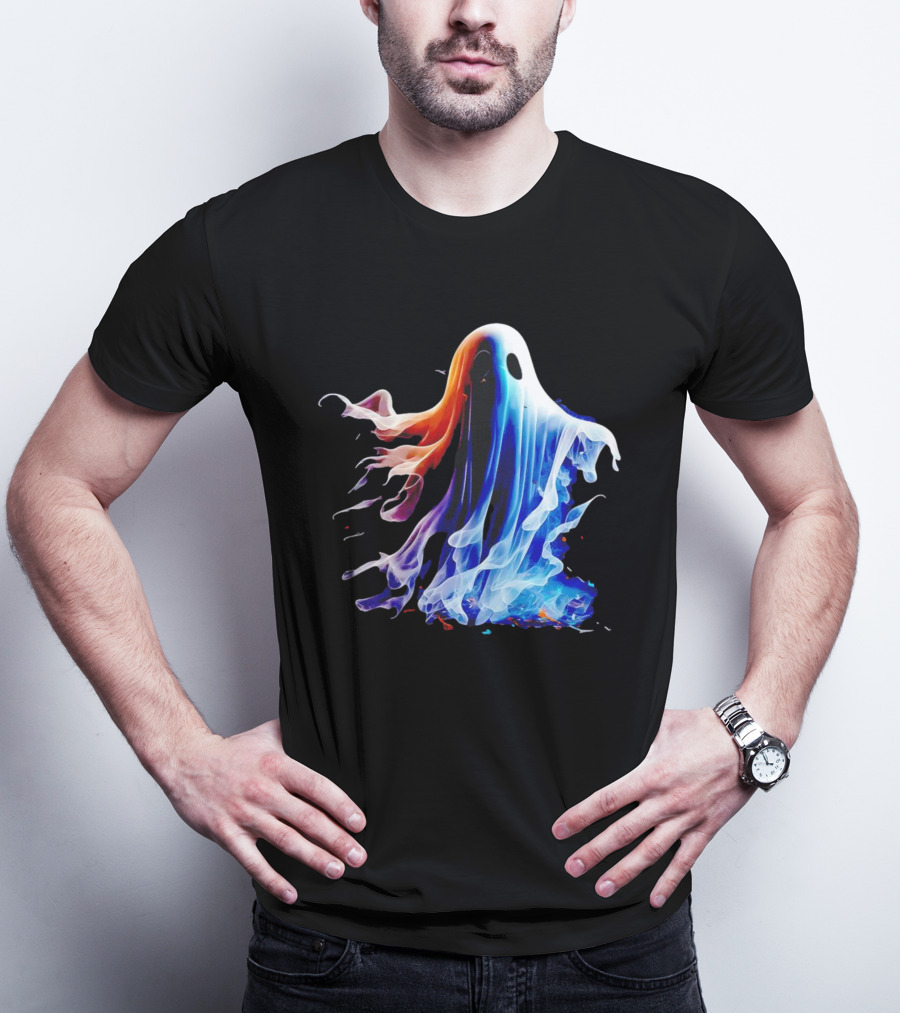 Ghost Halloween Vivid Colorful Abstract Specter T-Shirt