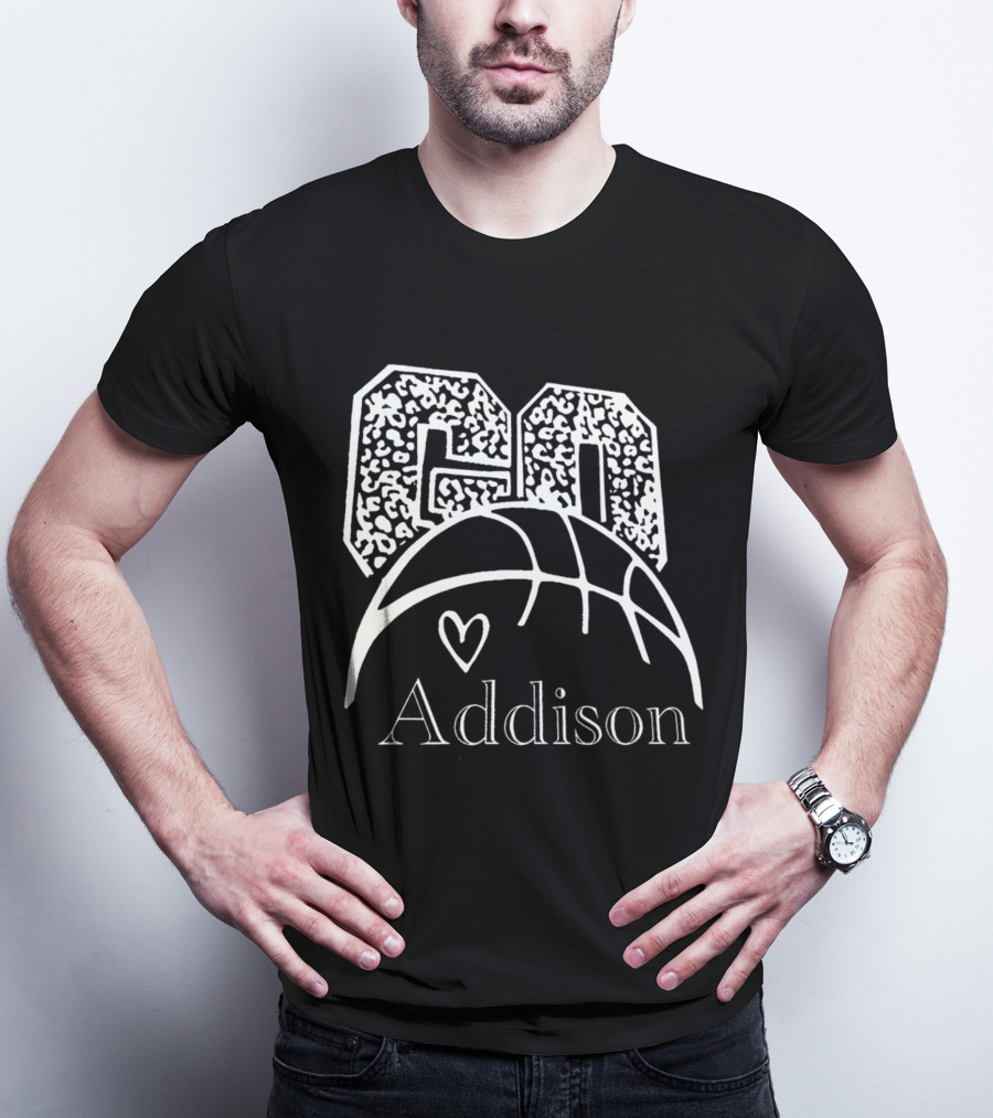 Go Addison Basketball Heart Ball T-Shirt