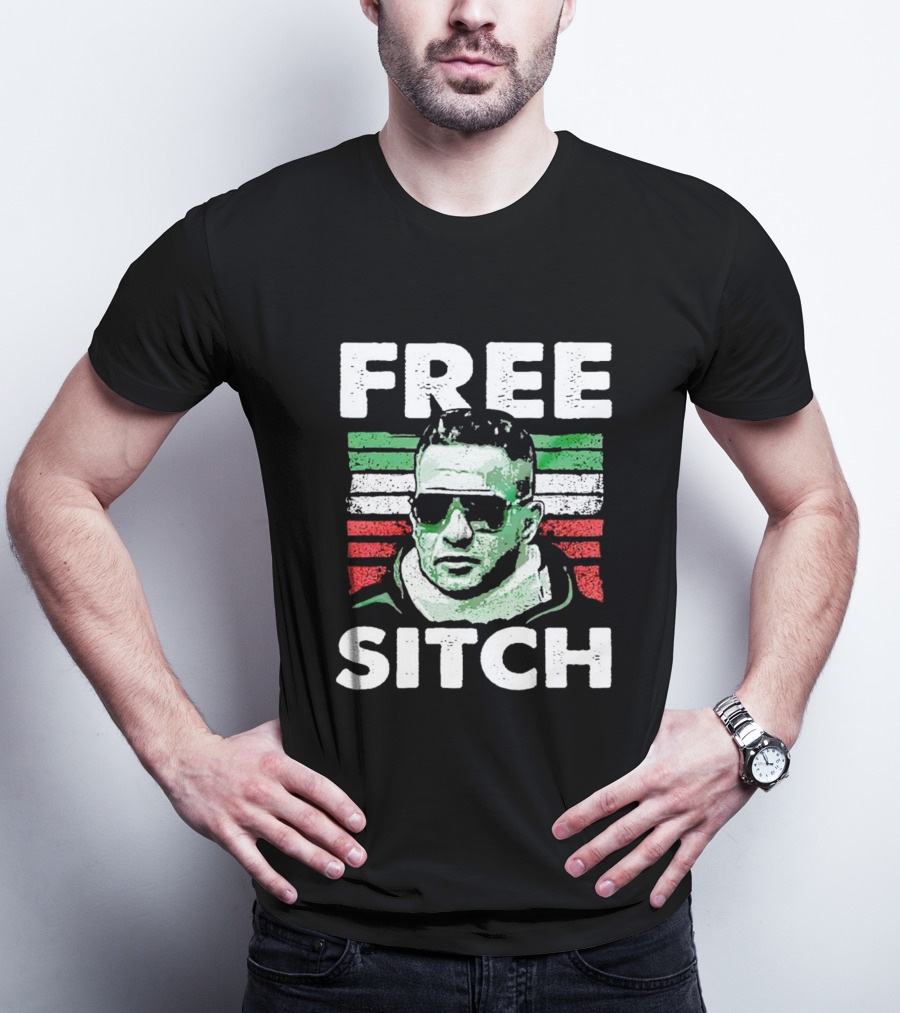 Free Sitch Mike Sorrentino Green White Red Stripes Sunglasses T-Shirt