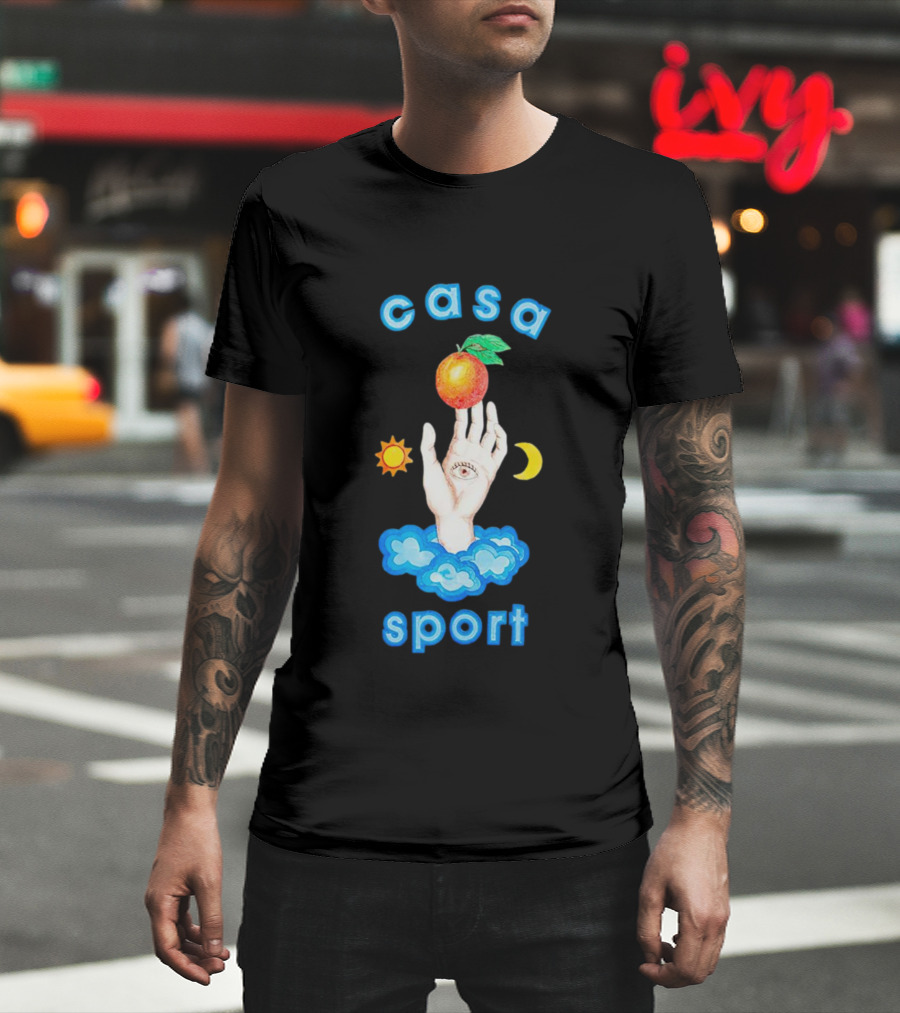 Casa Sport Hand And Eye With Sun Moon Clouds And Fruit T-Shirt