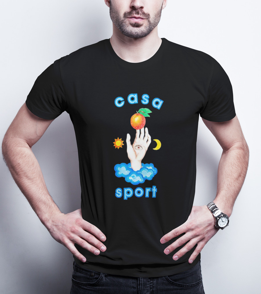 Casa Sport Hand And Eye With Sun Moon Clouds And Fruit T-Shirt