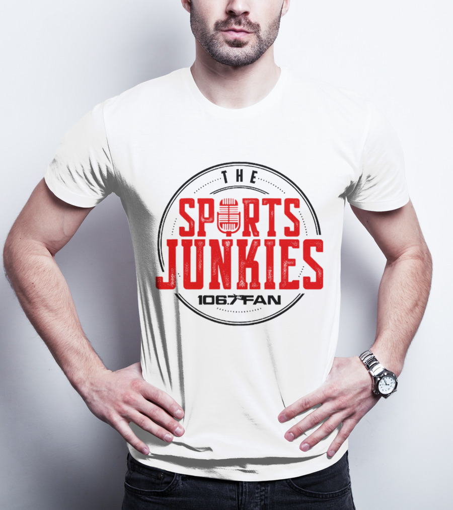 The Sports Junkies 106.7 Fan Radio Mic T-Shirt
