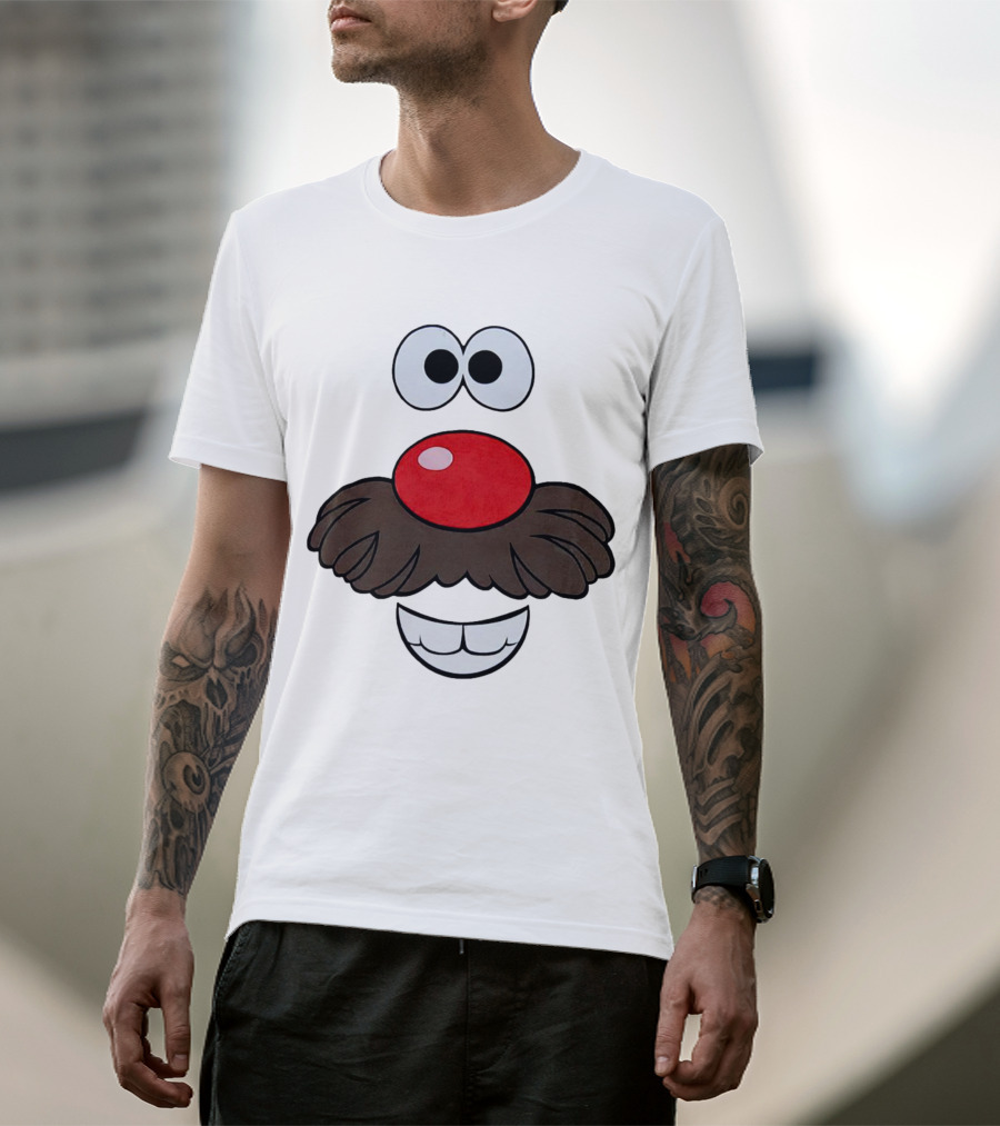 Mr. Potato Head Face Features Cartoon Eyes Nose Mouth T-Shirt