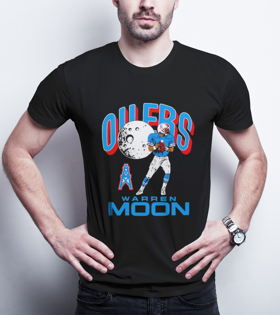 Tennessee Titans Oilers Warren Moon Retro Football Legend T-Shirt