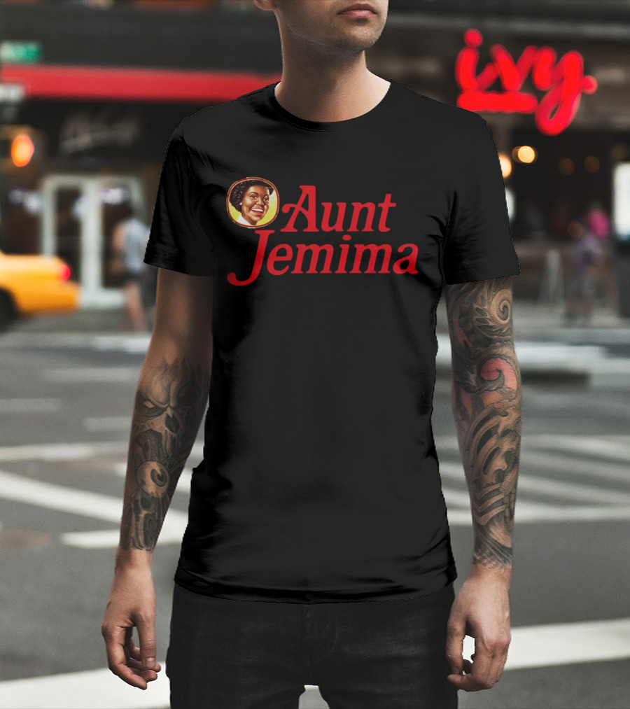 Aunt Jemima Retro Logo Red Text ón T-Shirt