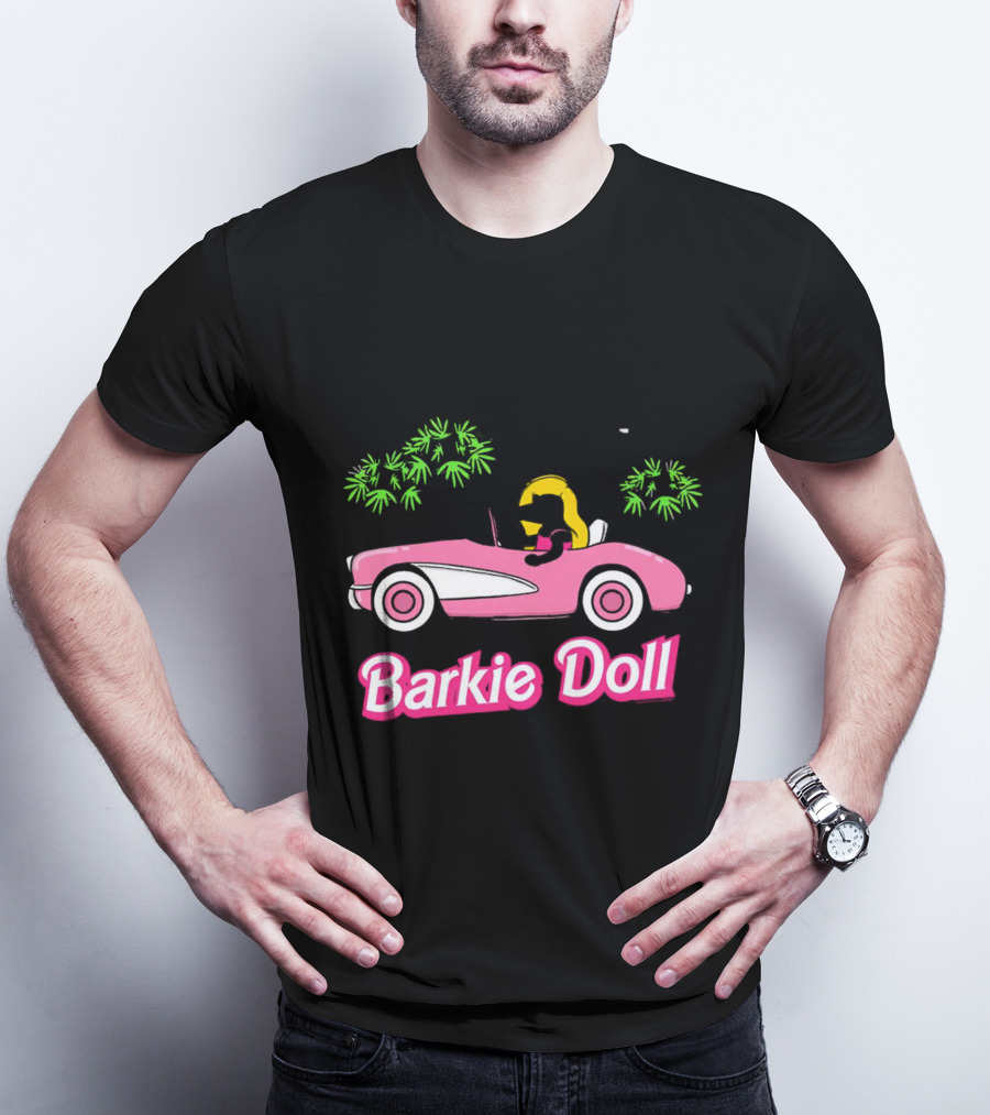 Barkie Doll Convertible Car Blonde Driver T-Shirt