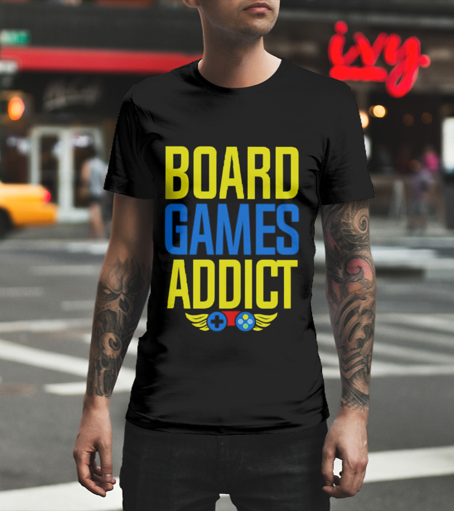 BOARD GAMES ADDICT CONTROLLER WINGS T-Shirt
