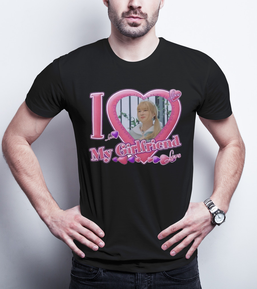 I Love My Girlfriend Love Heart Frame T-Shirt