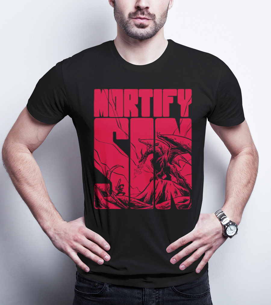 MORTIFY SIN Dark Battle With Fiery Behemoth T-Shirt