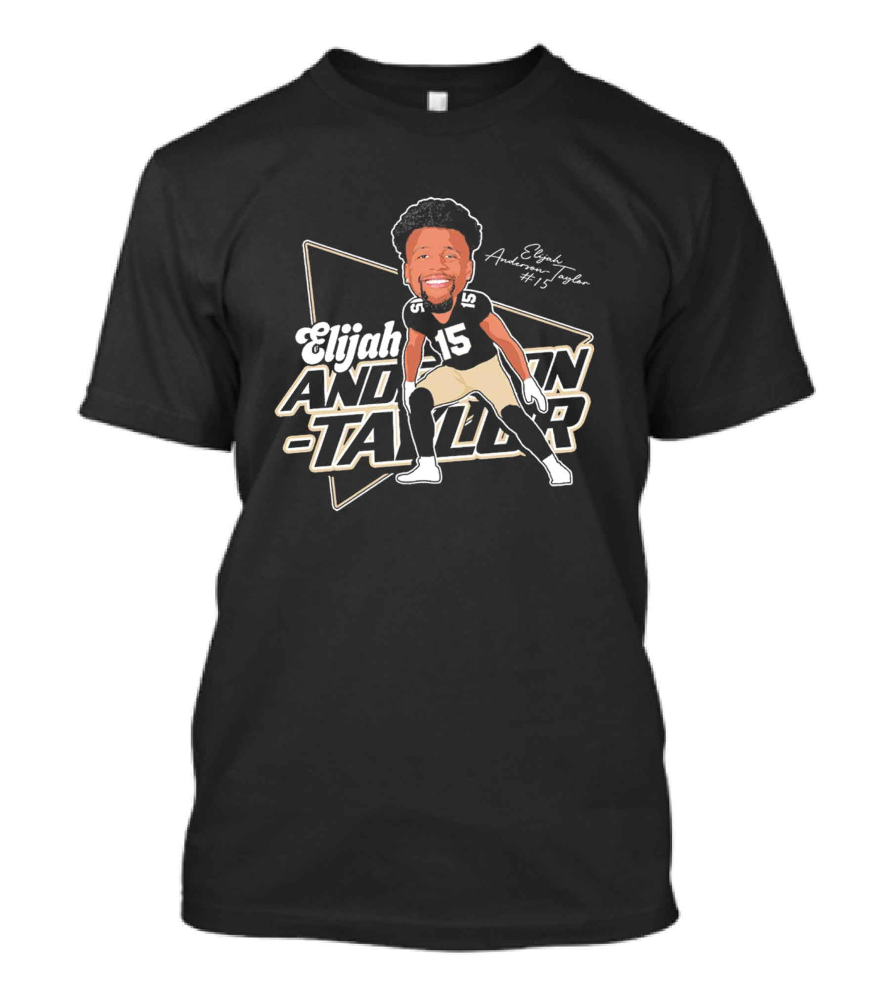 Elijah Anderson-Taylor 15 FIU Panthers Football Signature Caricature T-Shirt