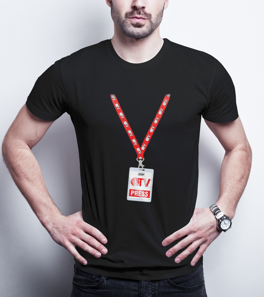 AEW QTV Press Pass Lanyard By QT Marshall T-Shirt