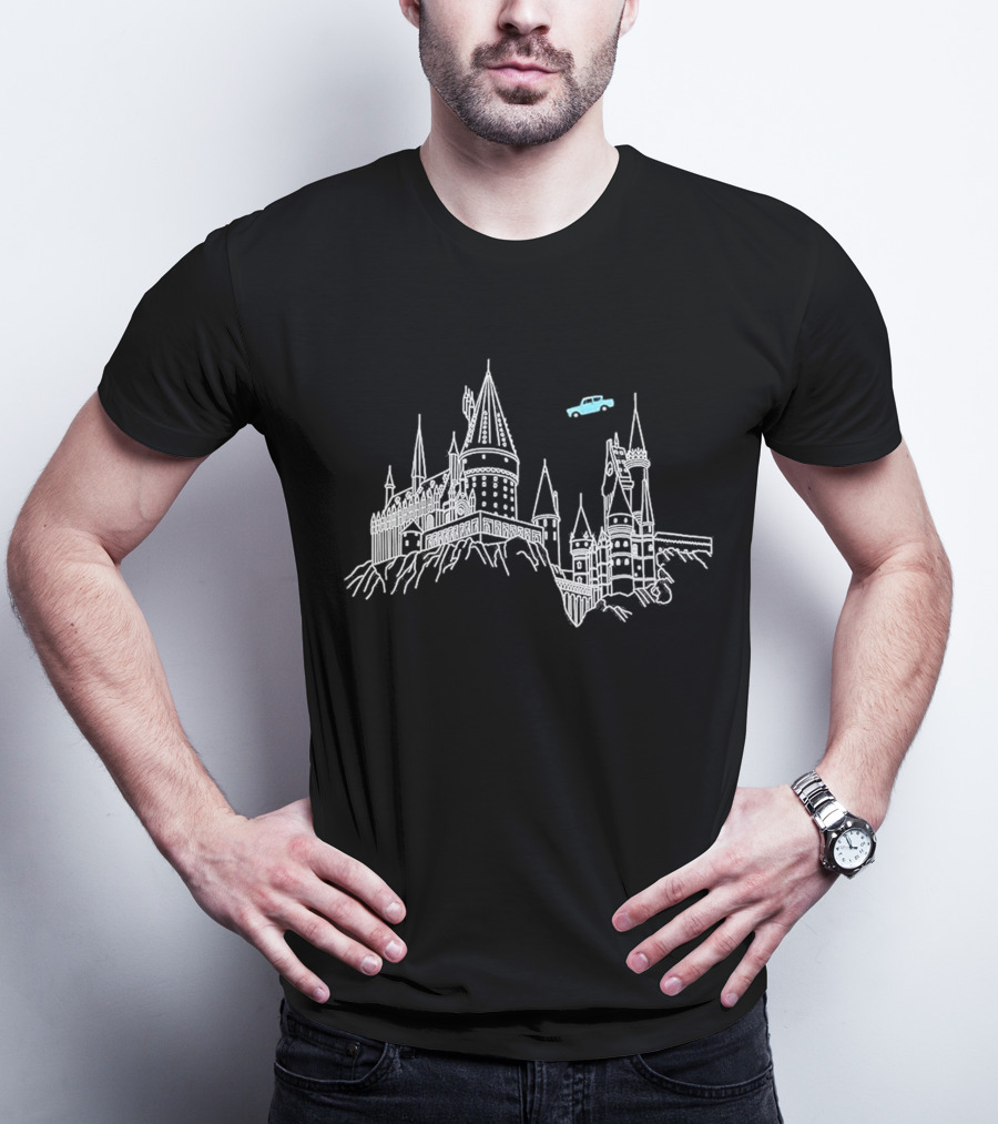 Olanpei Magical Castle Enchanted Journey With Flying Car T-Shirt