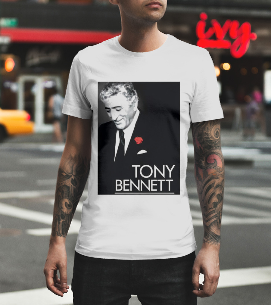 Tony Bennett Thank You For The Memories With Red Rose T-Shirt