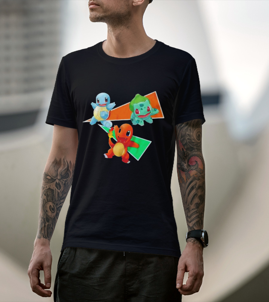 Charmander Bulbasaur Squirtle Pokemon Starter Trio T-Shirt