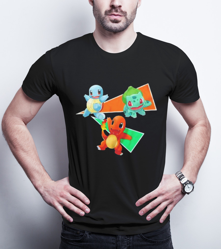 Charmander Bulbasaur Squirtle Pokemon Starter Trio T-Shirt