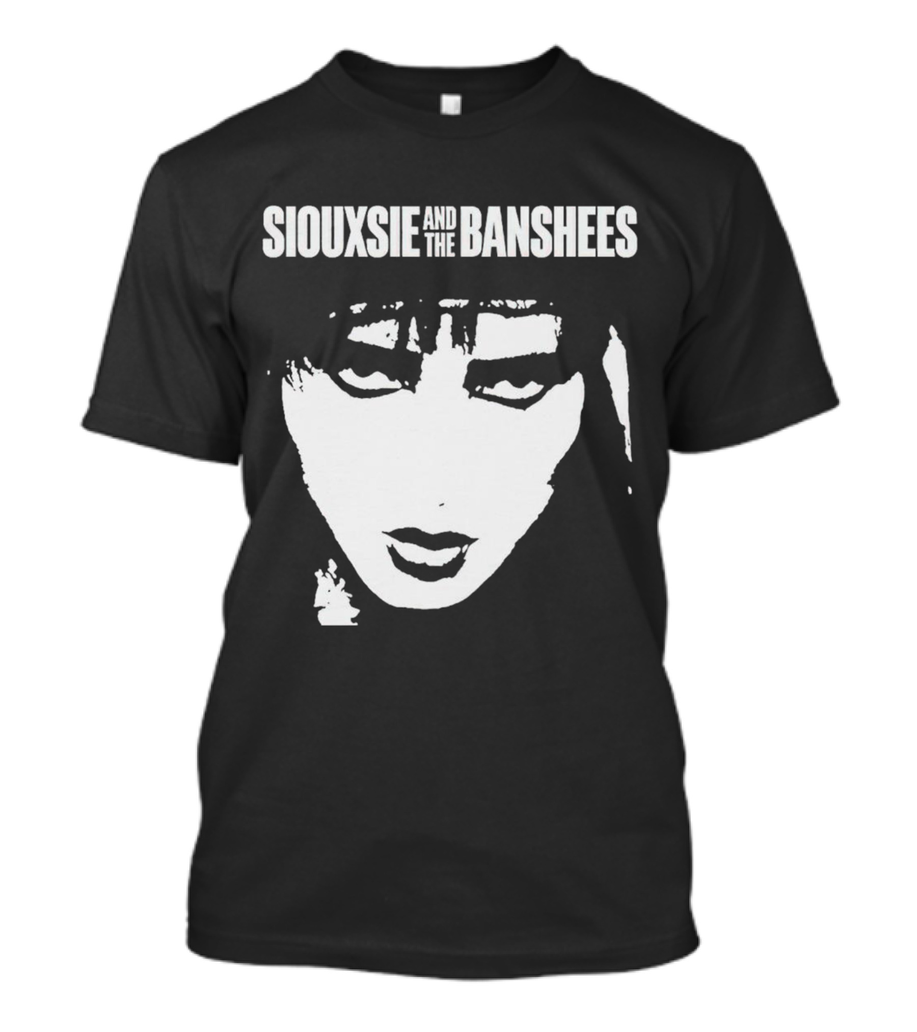 Siouxsie And The Banshees Bold Black And White Stylized Face T-Shirt
