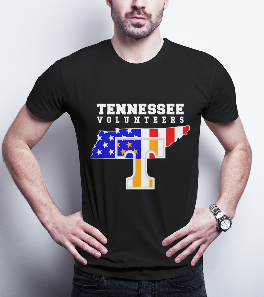 Tennessee Volunteers American Flag Map T T-Shirt