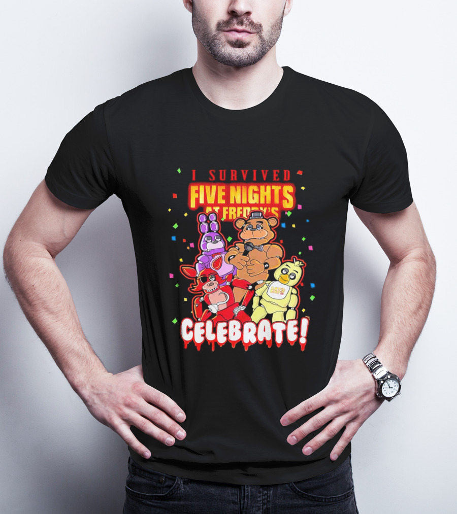 I Survived Five Nights At Freddy’s Celebrate Freddy Bonnie Chica Foxy T-Shirt