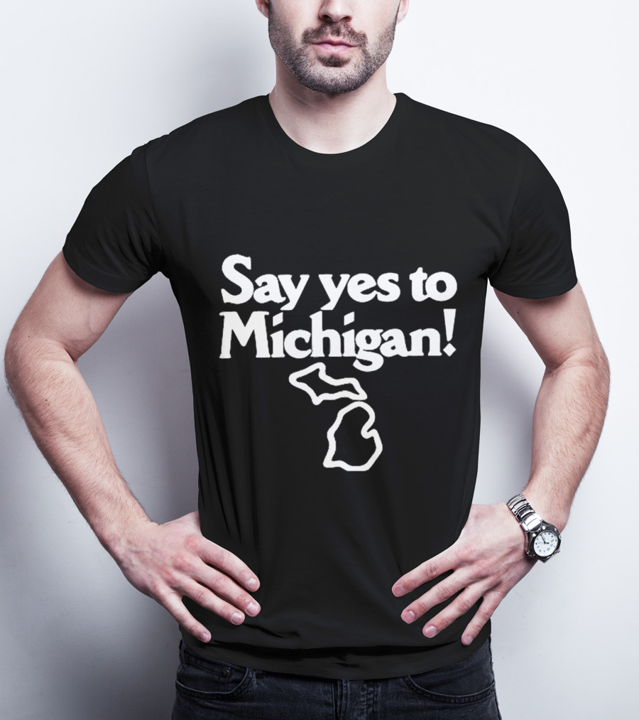 Jack White Say Yes To Michigan Outline T-Shirt