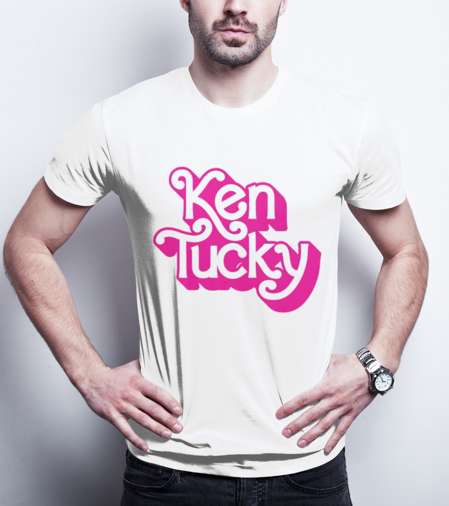 Ken Tucky Ken-Ergy Barbie Retro Bold Pink Letters T-Shirt