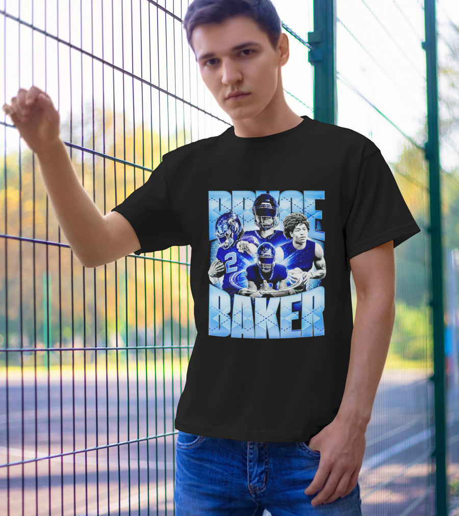 Bryce Baker East Forsyth Football Blue Graphics T-Shirt