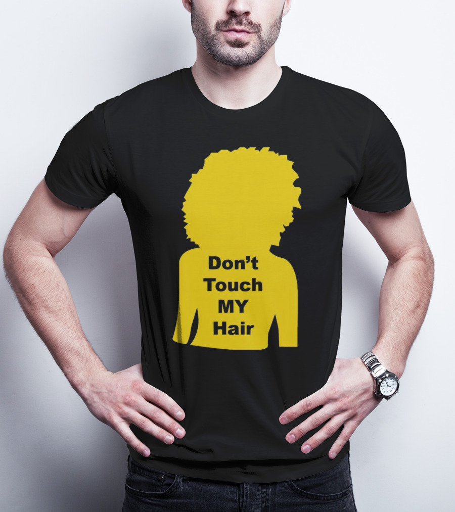 Don’t Touch My Hair Yellow Silhouette Afro Outline T-Shirt