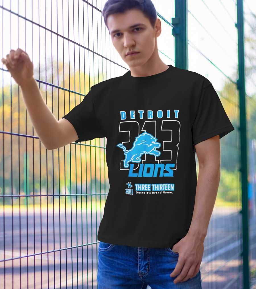 Detroit 313 Detroit Lions Three Thirteen XIII Brand Name T-Shirt