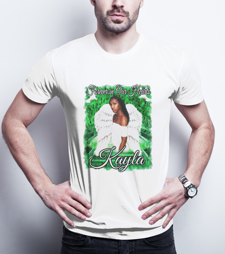 Forever In Our Hearts Kayla Angel Wings And Green T-Shirt