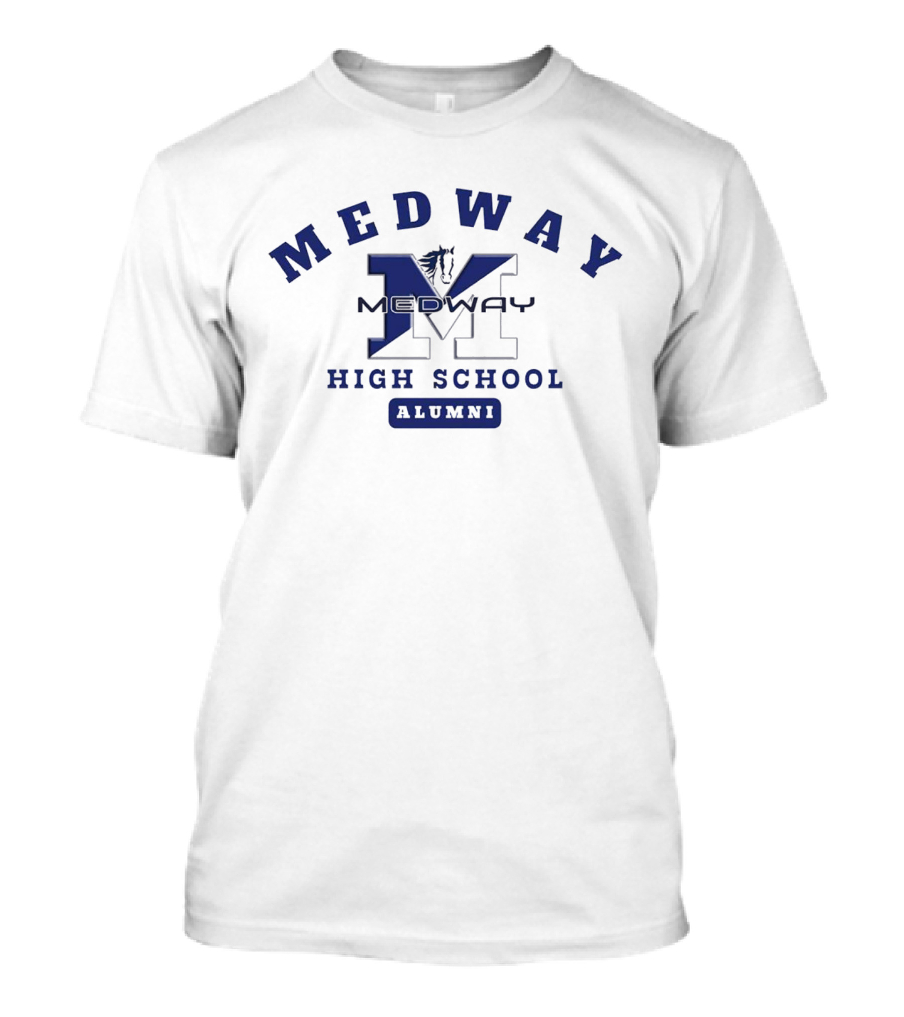 Medway High School Alumni Navy Blue Horse T-Shirt