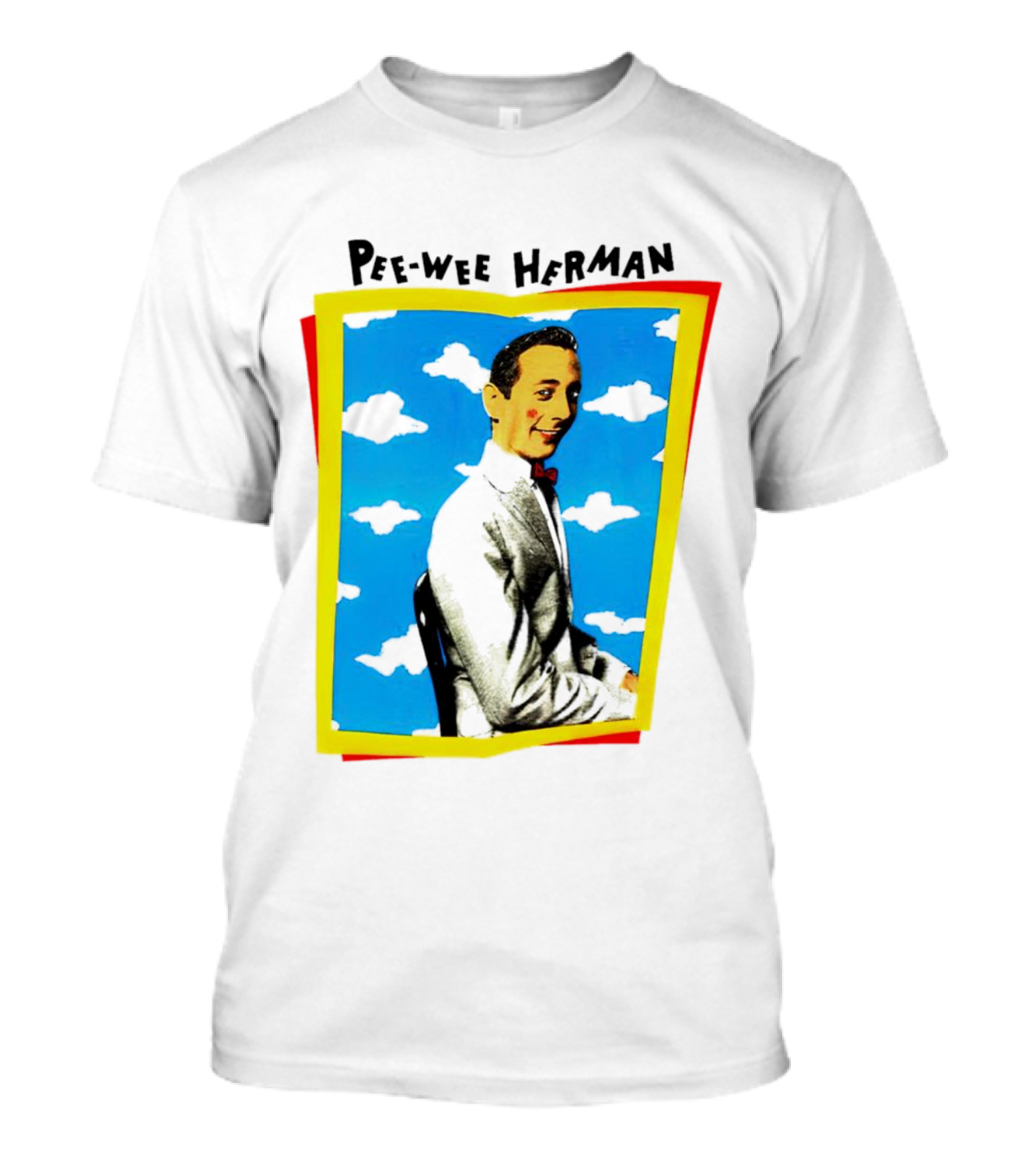Pee-Wee Herman Paul Reubens Retro Pop Art Style Bright Blue Background T-Shirt
