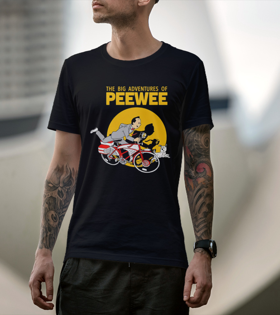 THE BIG ADVENTURES OF PEEWEE BICYCLE RUN WITH FLOWER AND DOG T-Shirt