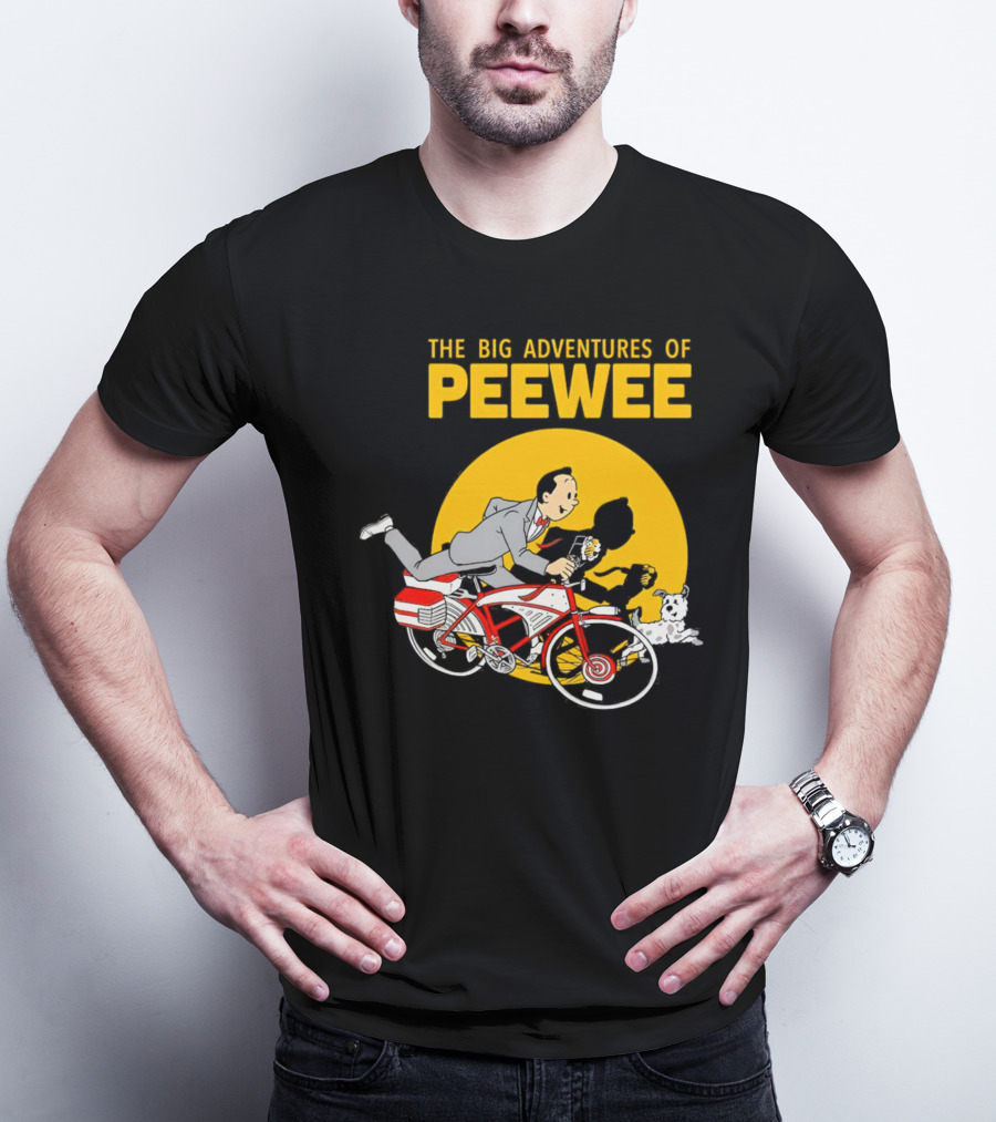 THE BIG ADVENTURES OF PEEWEE BICYCLE RUN WITH FLOWER AND DOG T-Shirt