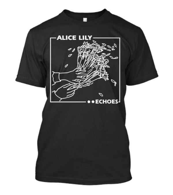 ALICE LILY ECHOES Floral Line Art Hands Petals T-Shirt