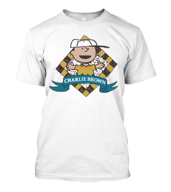Charlie Brown Baseball Cap Checkered Diamond T-Shirt