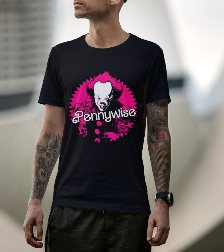 Pennywise Clown Iconic Horror Character Neon Pink T-Shirt