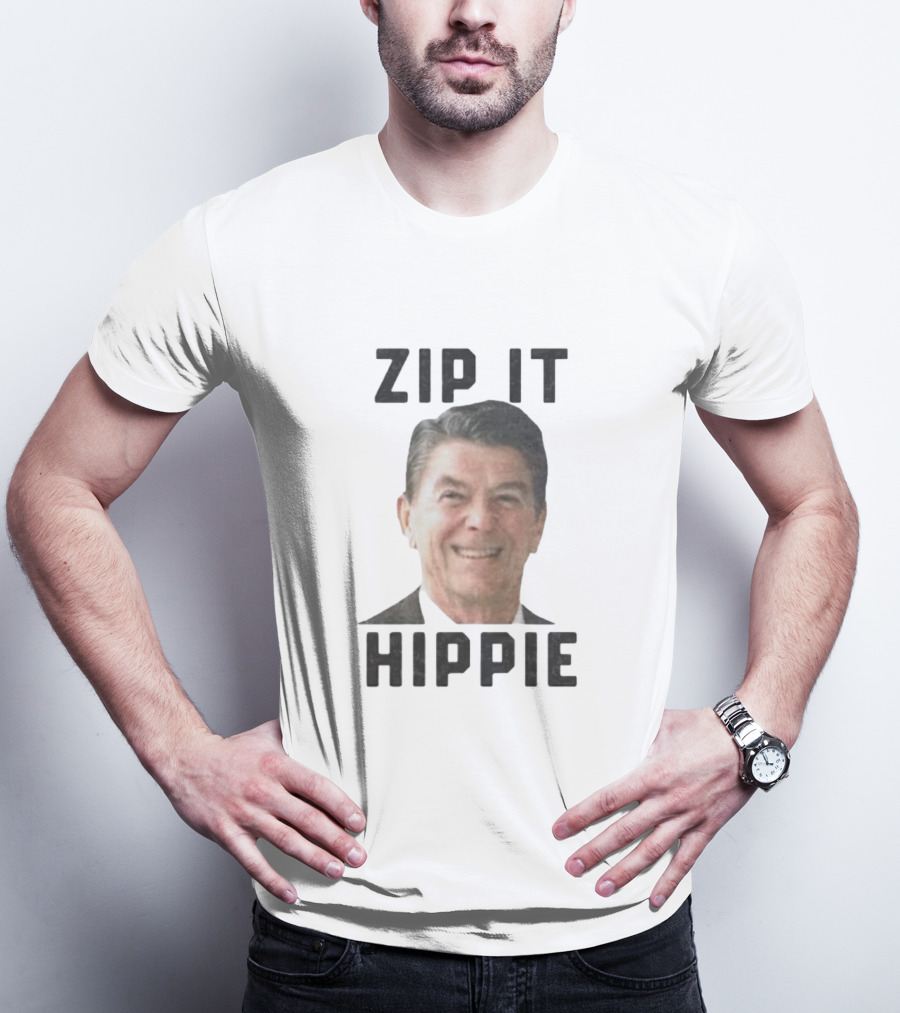Zip It Hippie Ronald Reagan T-Shirt